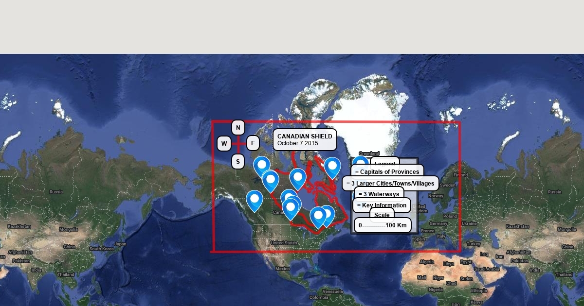 Canadian Shield Map Cities