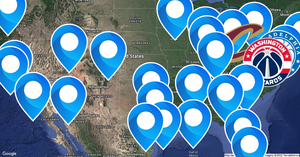 NBA Team Arena Map : Scribble Maps