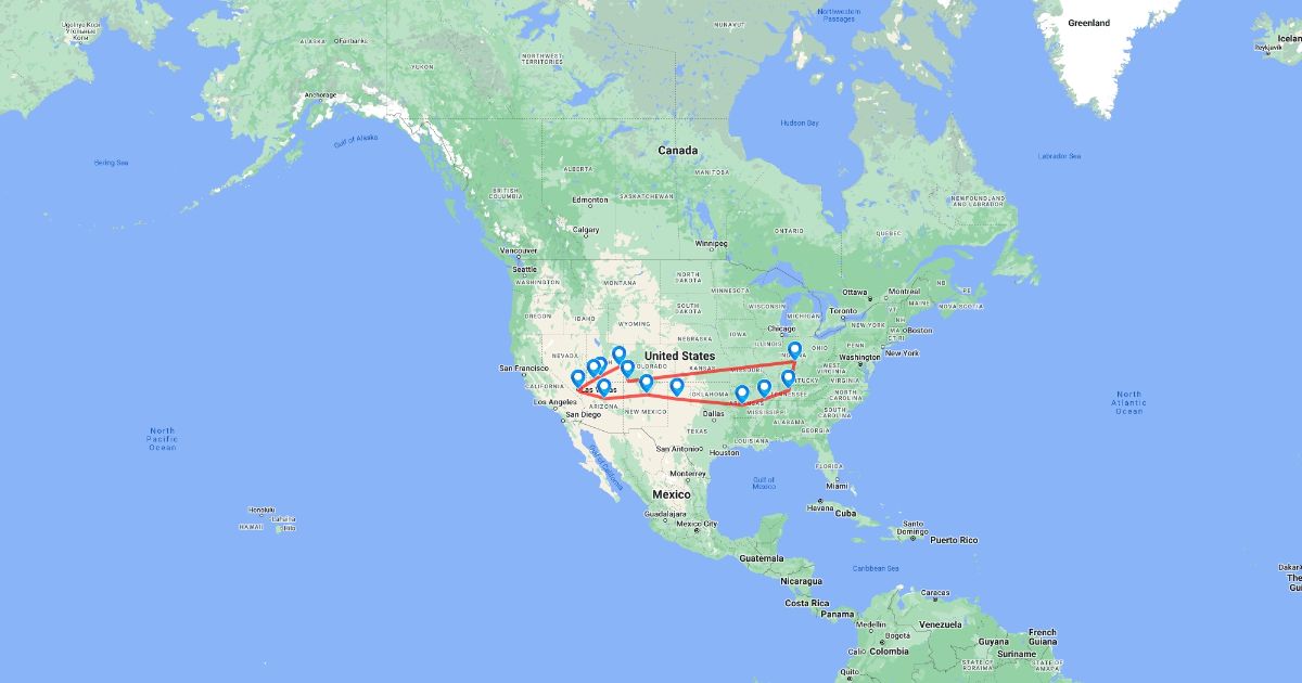 Map of vacation : Scribble Maps