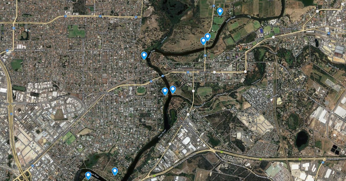 Perth Picnic Benches : Scribble Maps