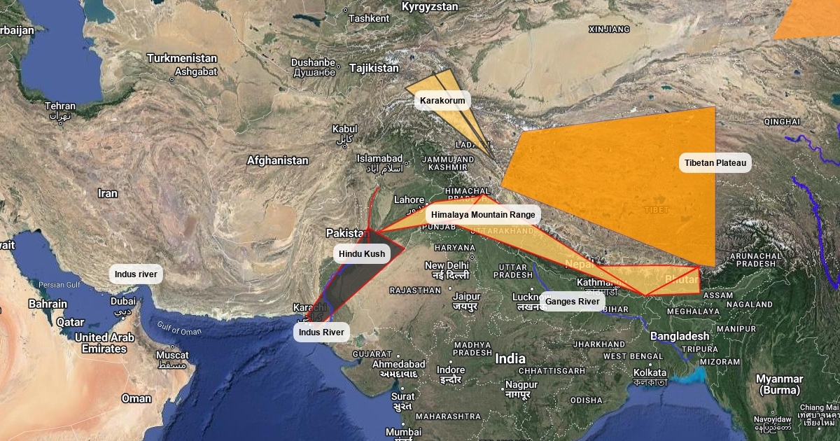 Asia Physical Features Scribble Maps
