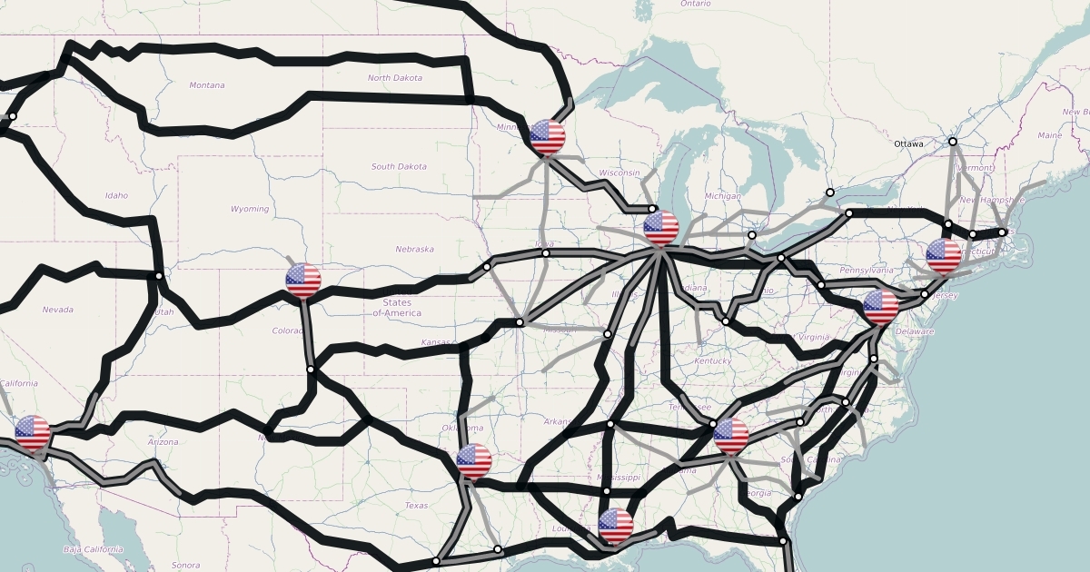 long distance map amtrak : Scribble Maps