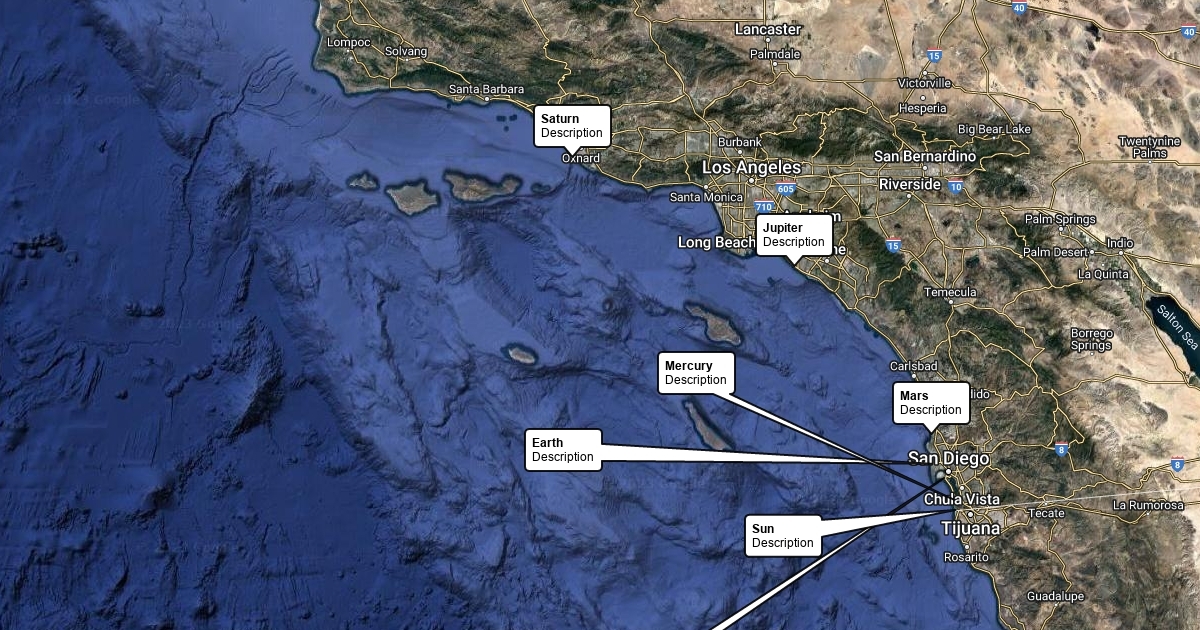 planets on cali : Scribble Maps