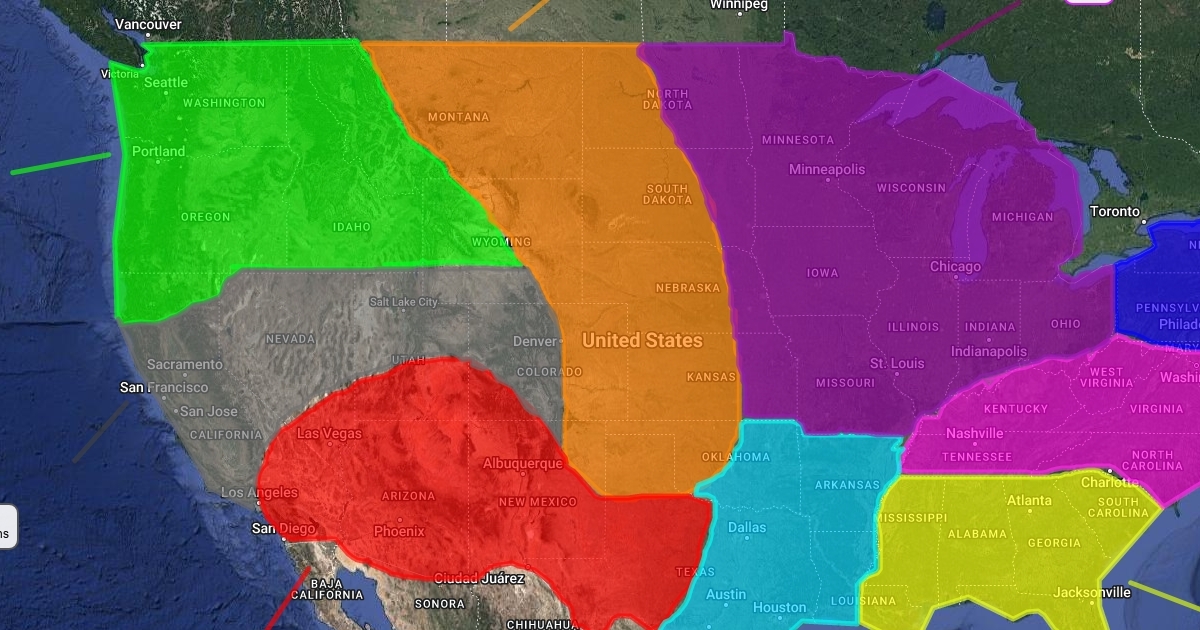 Geographic and Elevation Regions Map of the U.S. : Scribble Maps
