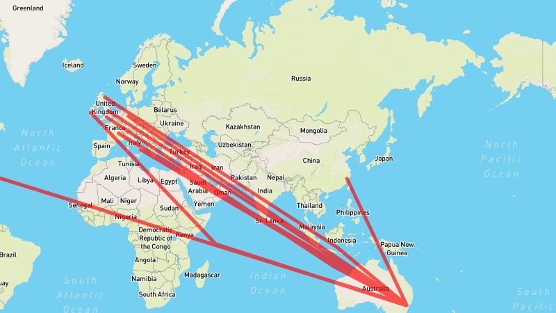 19th century migration to Australia : Scribble Maps