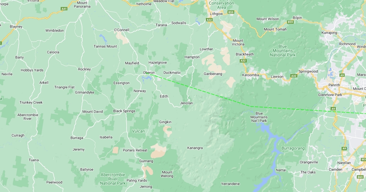 jefferson's map of gregory blaxland journey : Scribble Maps