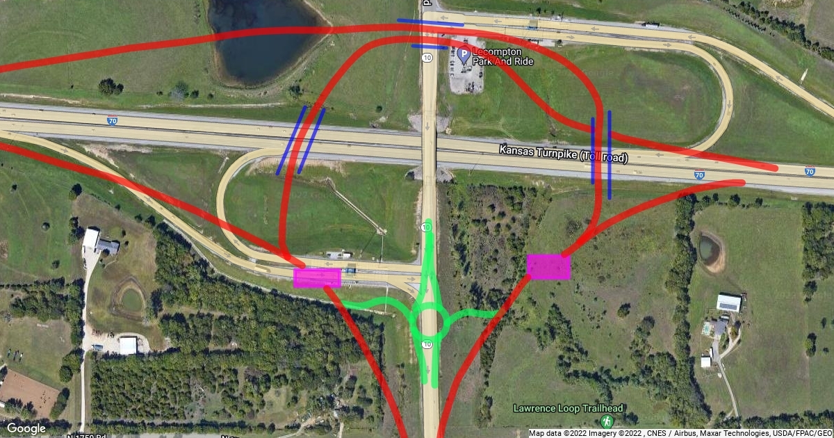 New I-70/KS 10 interchange : Scribble Maps