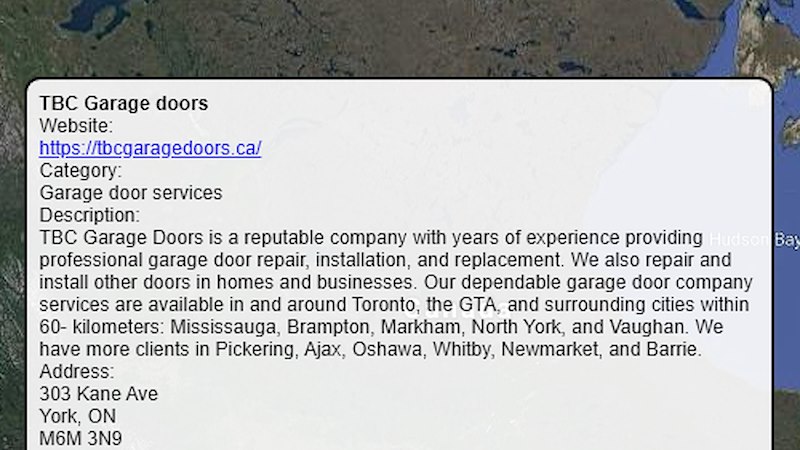 TBC Garage doors : Scribble Maps