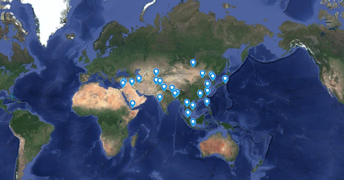 Asia Cities : Scribble Maps