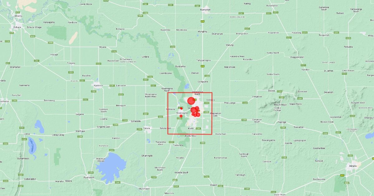 Shepparton's Unsafe Places : Scribble Maps