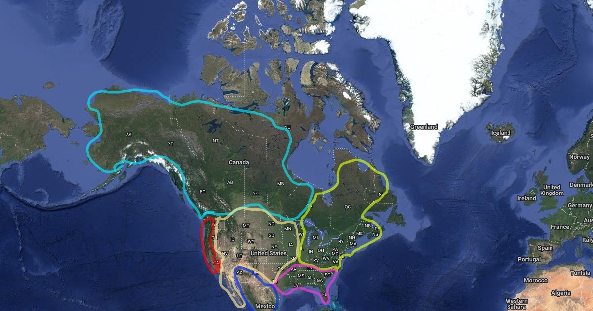 six major geographic regions : Scribble Maps