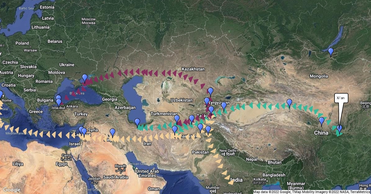 Mapa ruta de la seda : Scribble Maps