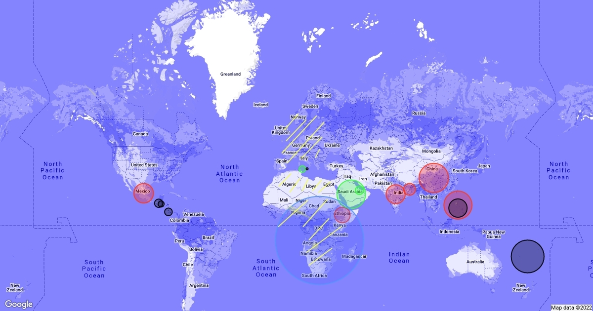 Desplazamientos ambientales y riesgos de catastrofes naturales en periodo 2018-2019 : Scribble Maps