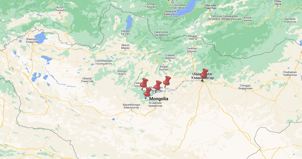 The Scenic Central Mongolia Tour : Scribble Maps
