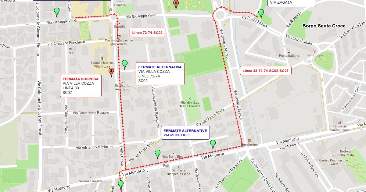 Rotatoria via Verdi - Via D'Arezzo (copy) : Scribble Maps