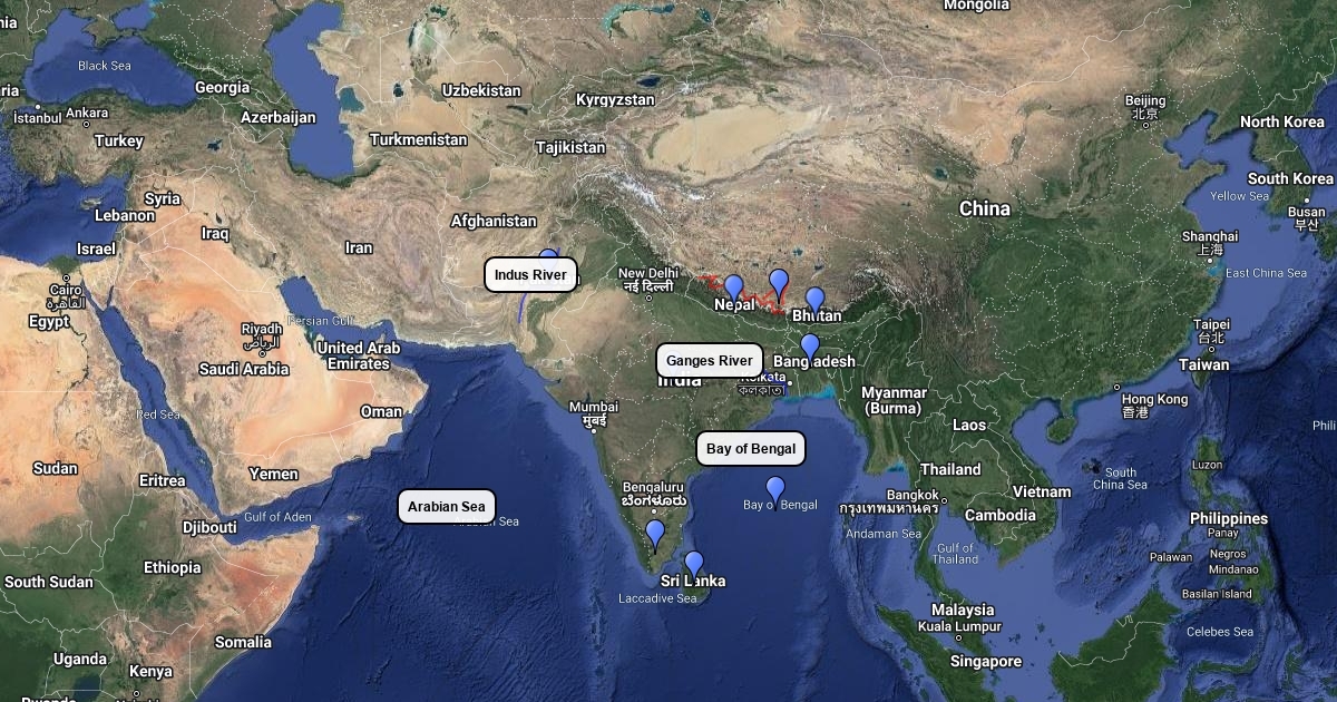 Map of South Asia : Scribble Maps