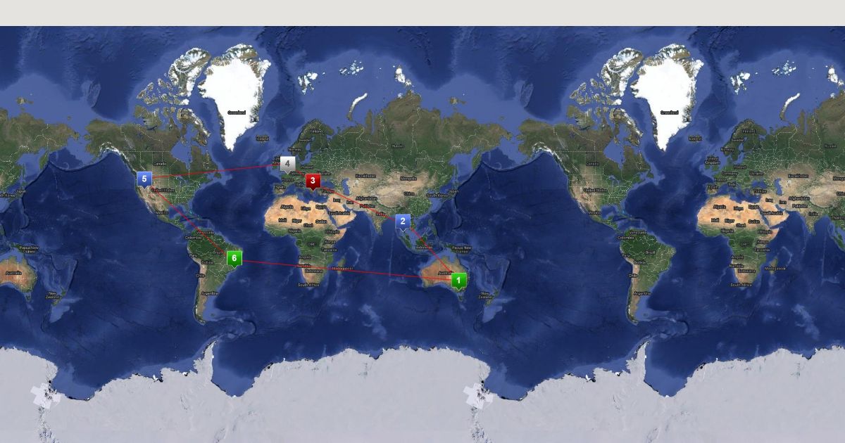 Trip of a lifetime Map : Scribble Maps