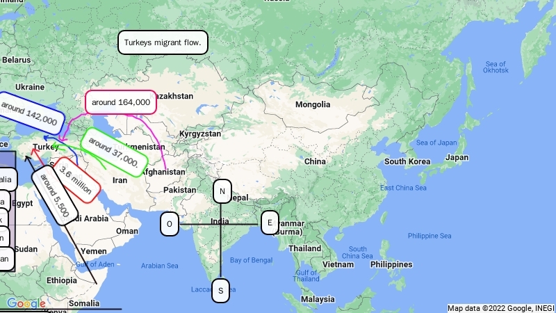 migrant flow map in turkey : Scribble Maps