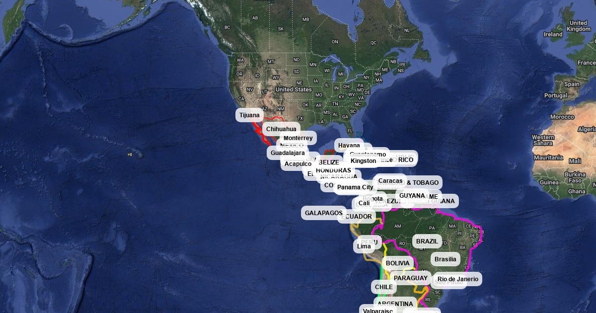 Latin America Political map - Isiz Robles : Scribble Maps