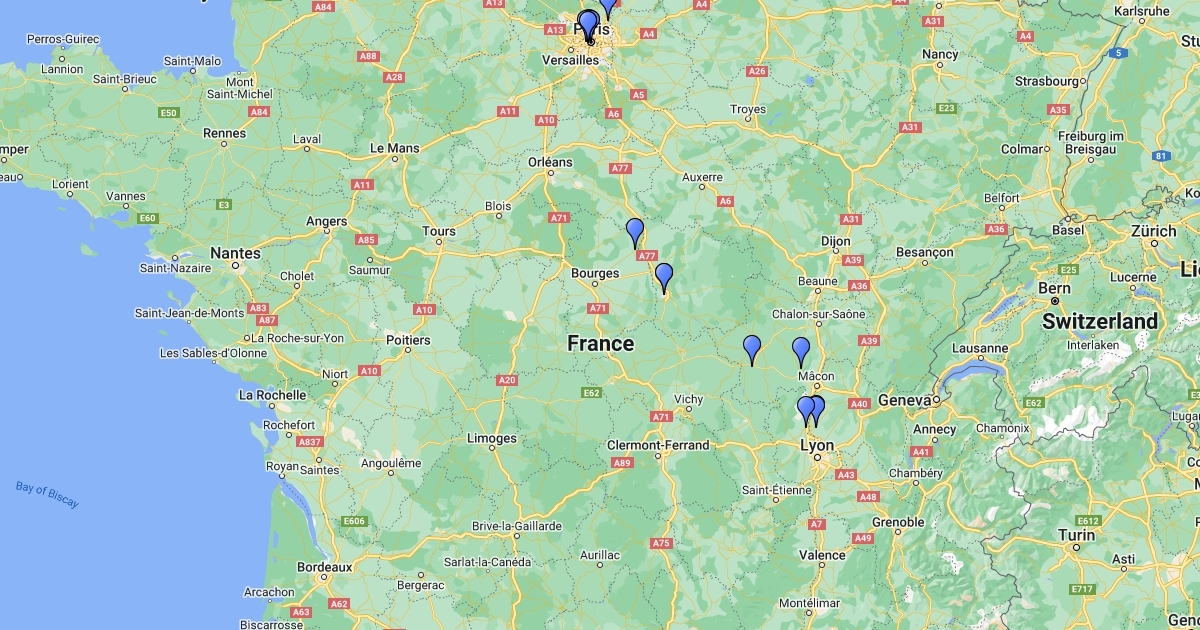 France Destinations : Scribble Maps