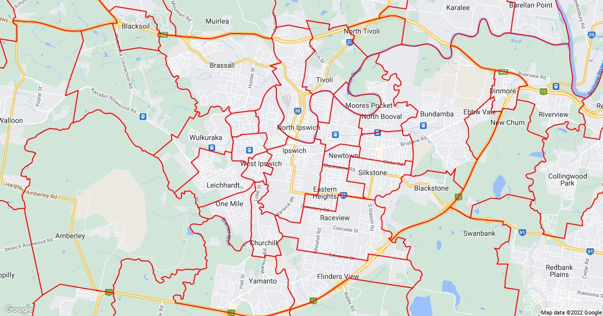 Ipswich Suburbs Scribble Maps