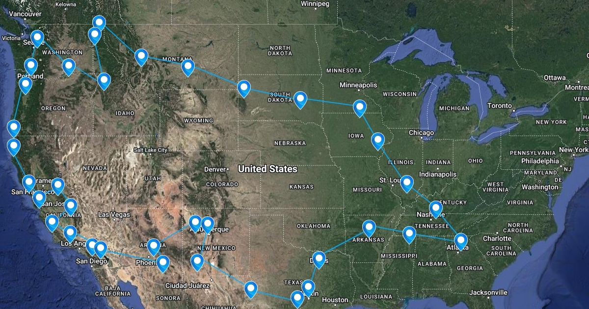 Road Trip 2022 : Scribble Maps