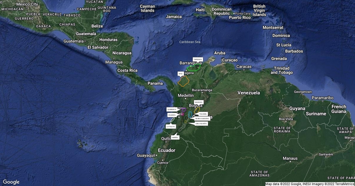 MAPA CULTURAS PRECOLOMBINAS EN COLOMBIA. : Scribble Maps