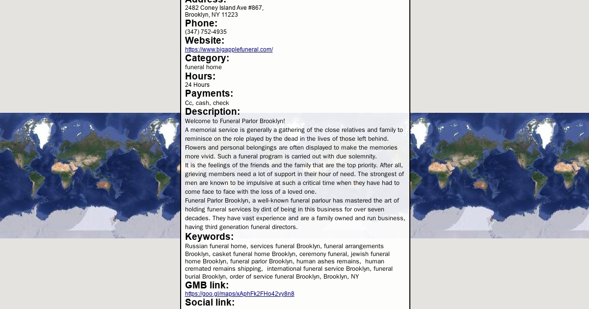 Funeral Parlor Brooklyn : Scribble Maps