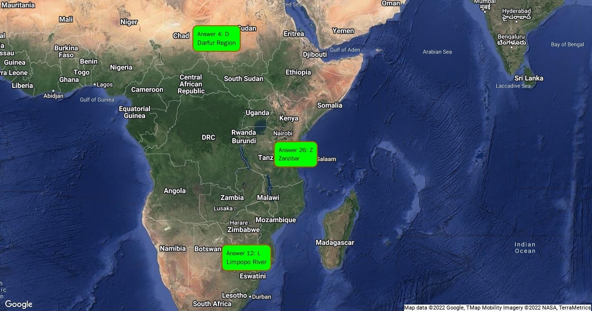 Geo Scavenger Hunt Answers : Scribble Maps