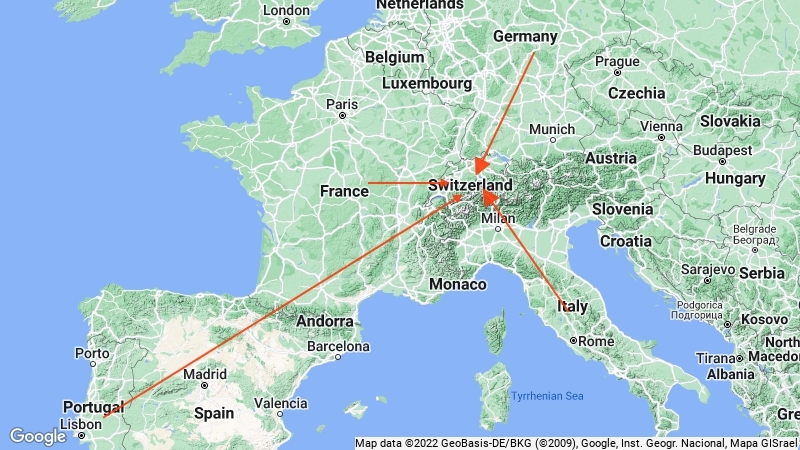 Switzerland immigrants Map#1 : Scribble Maps