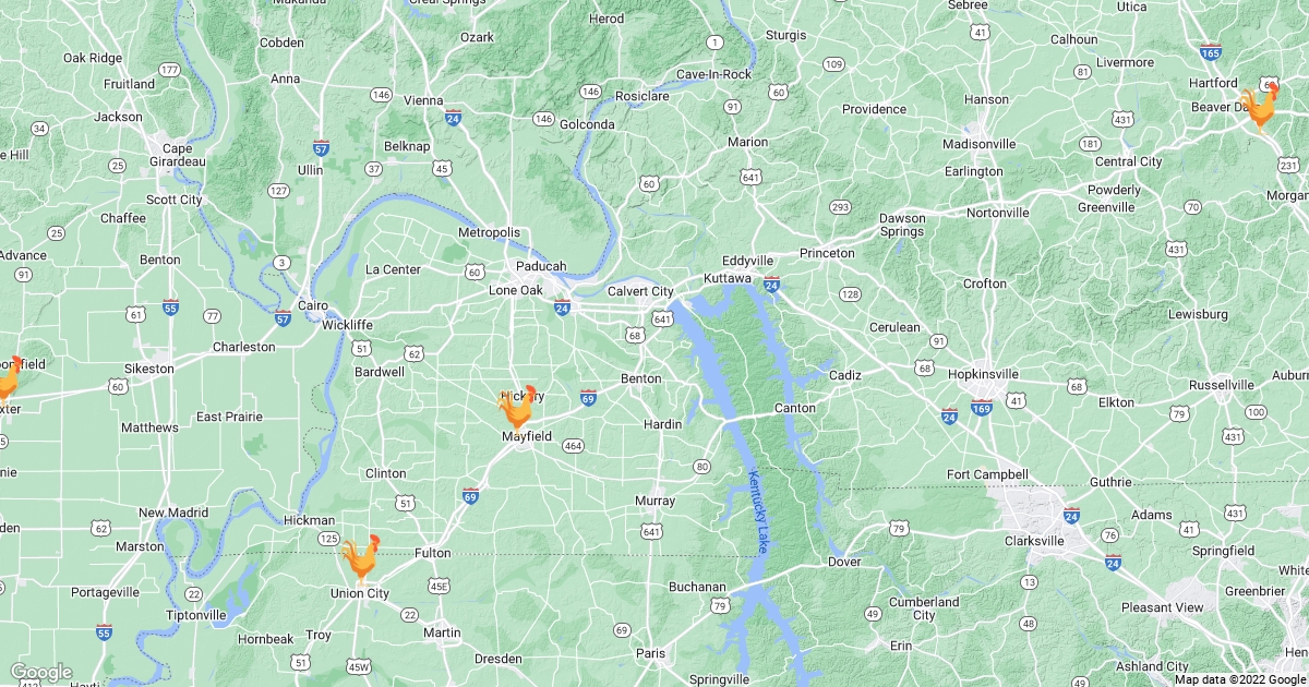Western KY Chicken Plants : Scribble Maps