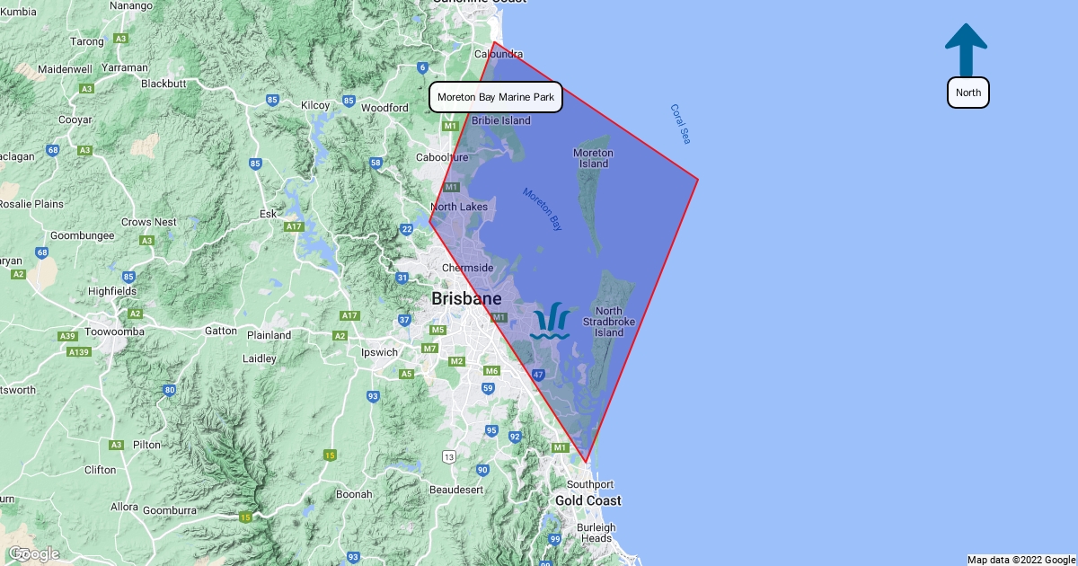 Map of Moreton Bay Marine Park and Toondah Harbour : Scribble Maps
