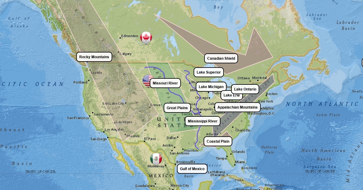 NA physical map : Scribble Maps
