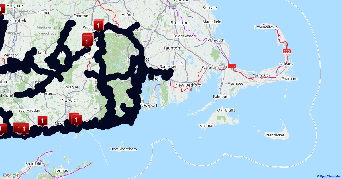 New England trail network : Scribble Maps