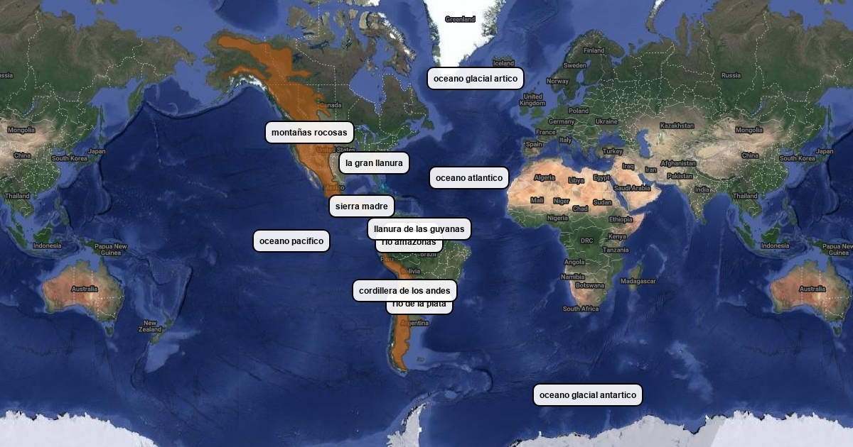 Mapa relieve americano : Scribble Maps