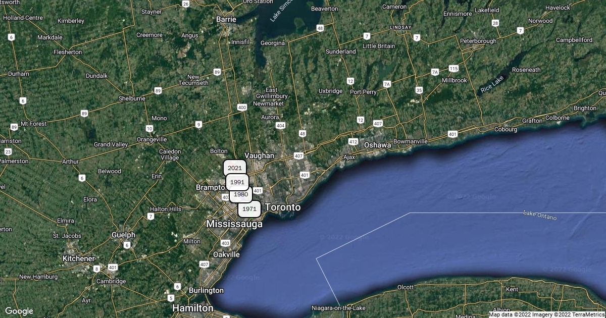 highway 427 through the years : Scribble Maps