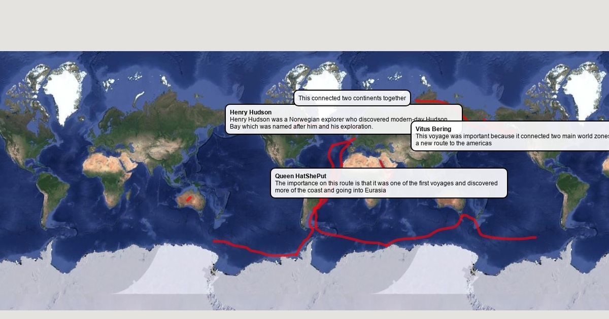 Henry Hudson Route World Map