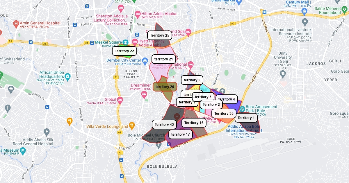Addis Ababa english territory : Scribble Maps