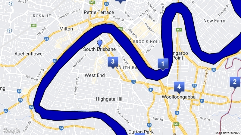 Map of Aboriginal Structures in South Brisbane : Scribble Maps