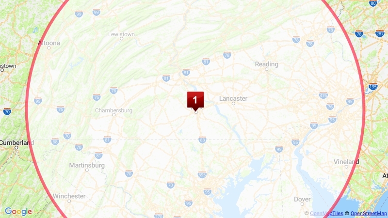 100 MILE RADIUS OF YORK : Scribble Maps